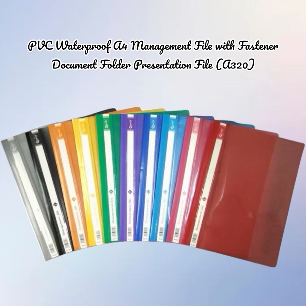 【READY STOCK】PVC Waterproof A4 Management File with Fastener Document ...