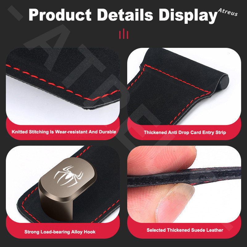 Mercedes Benz Car Hook Suede Leather Metal Holder Hanger Copilot Glove ...
