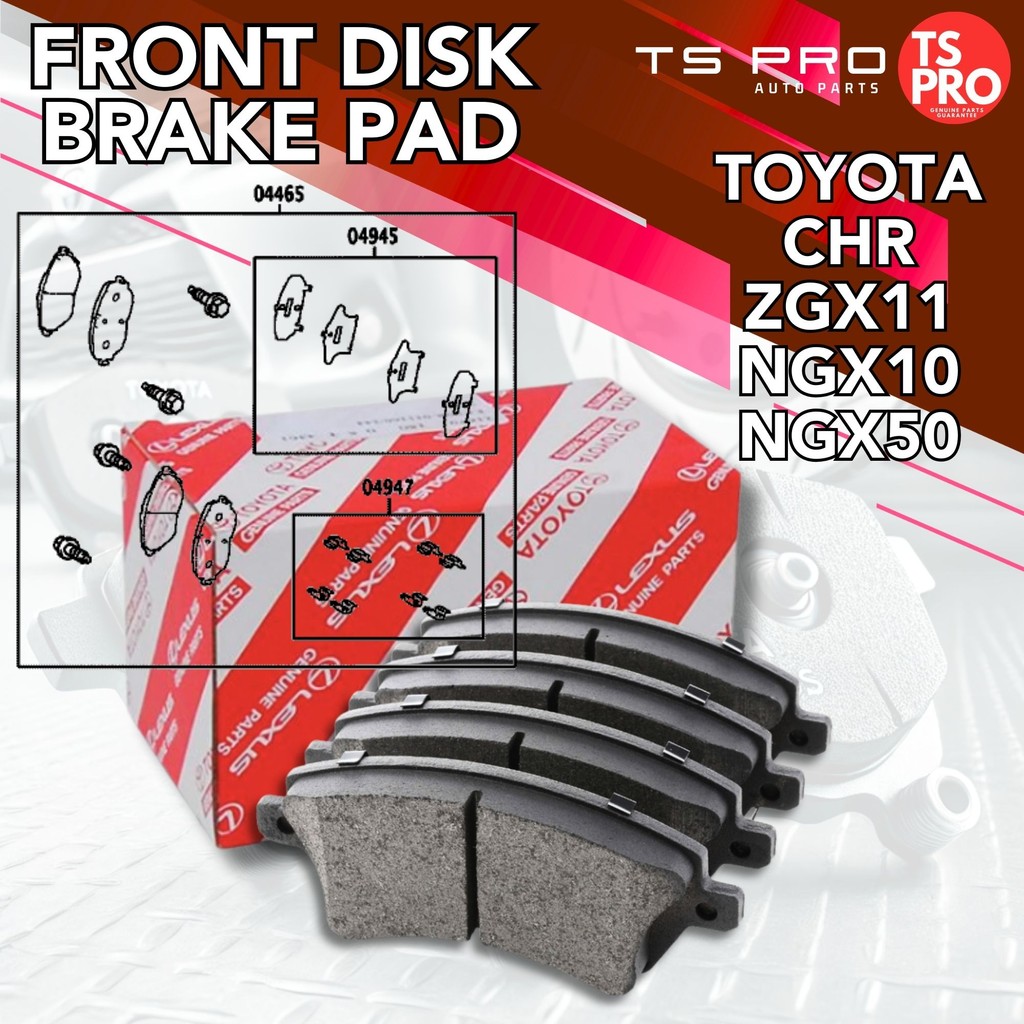 Toyota CHR ZGX11 NGX10 NGX50 Genuine Front Disk Brake Pad Disc Brek ...