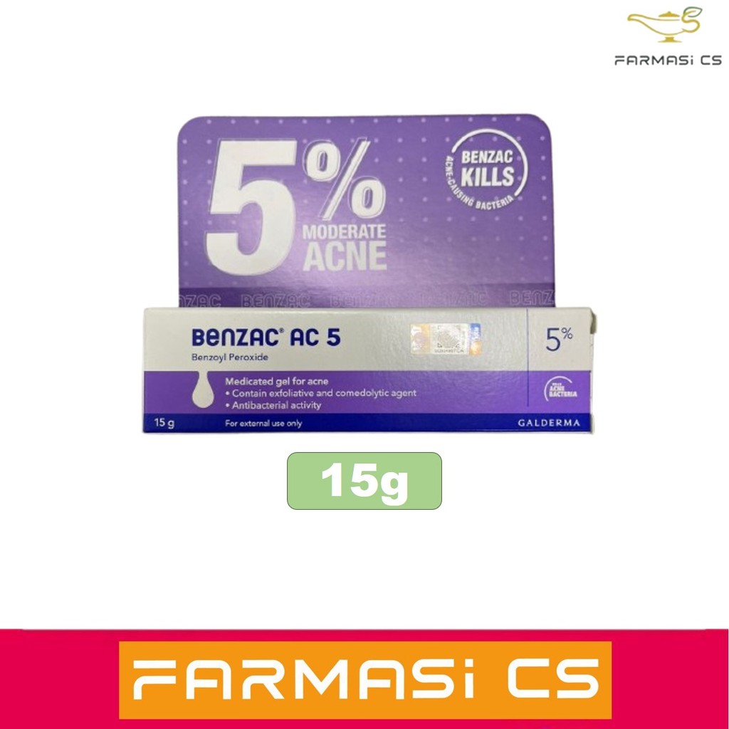 Benzac AC 5% Benzoyl Peroxide Water Base Gel 15g EXP:10/2026 ...