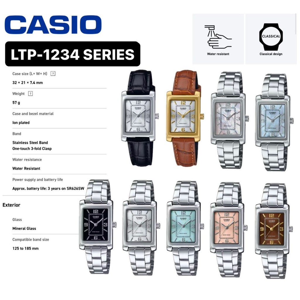 [ CASIO OFFICIAL WARRANTY ] CASIO LTP-1234 SERIES CLASSIC ANALOG QUARTZ ...
