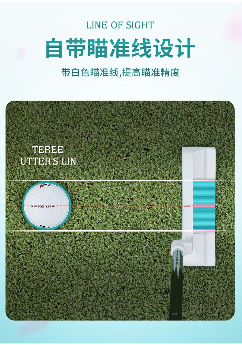 PGM TUG051 Golf Club Male and Female Beginners Putter Practice Putter Golf Low Center of Gravity ...