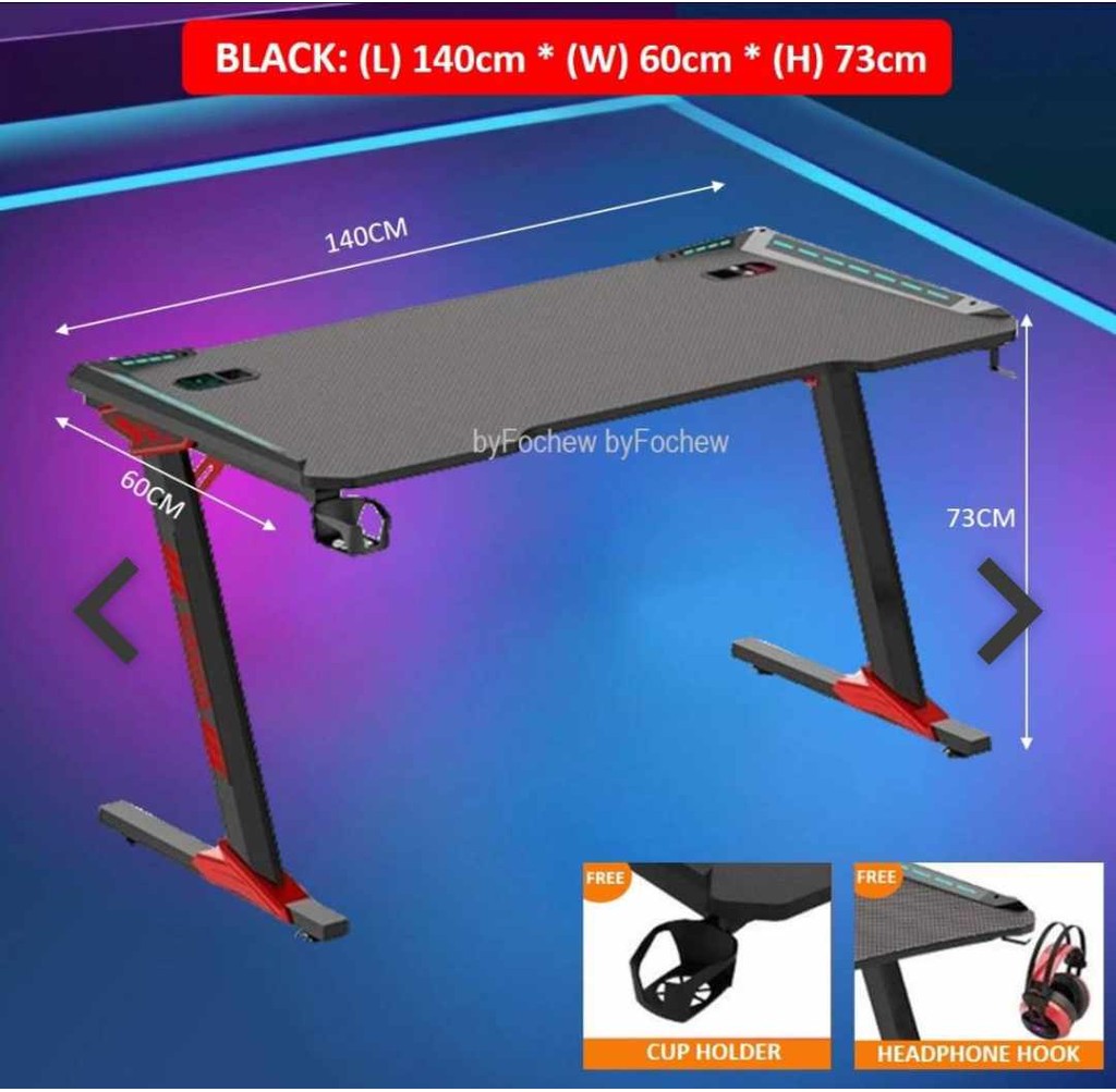 [Ready Stock] 140/120cm Gaming Table PC Computer study table office ...