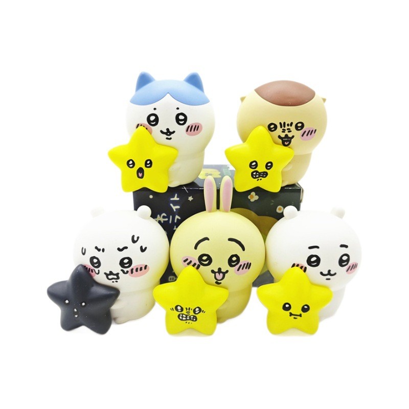 Self-mocking Unique Bear Led Star Light Collectible Figurine Set In Pvc ...