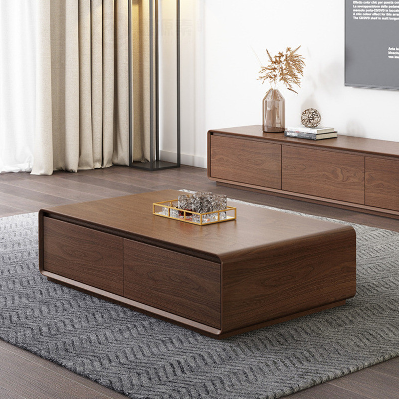 WLC Coffee table antique style solid wood coffee table living room home ...