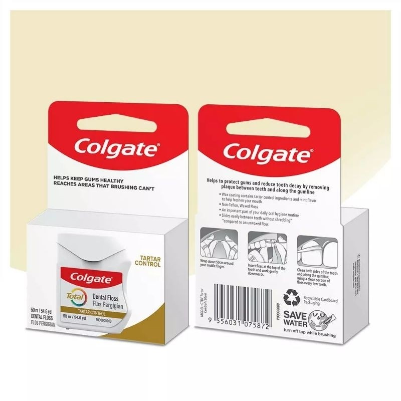 D9B Colgate Dental Floss 50m floss celah gigi teeth floss 牙签线 EXP APR ...