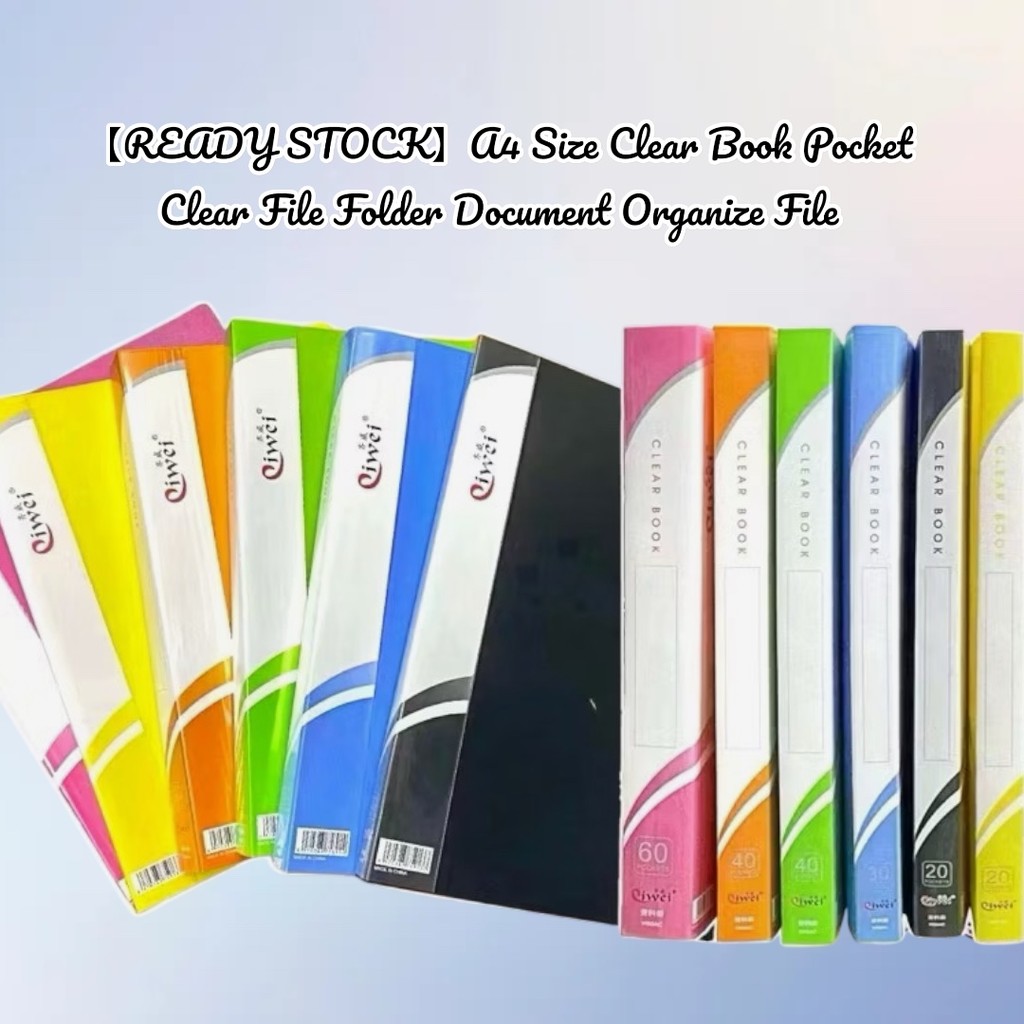【READY STOCK】A4 Size Clear Book Pocket Clear File Folder Document ...