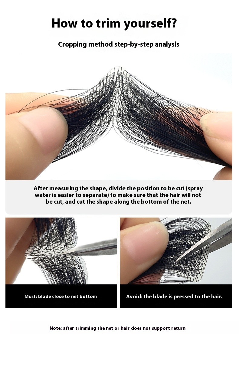 Sideburns Hair Patch 100% Human Hair Piece Black Hair Toupee Hair ...