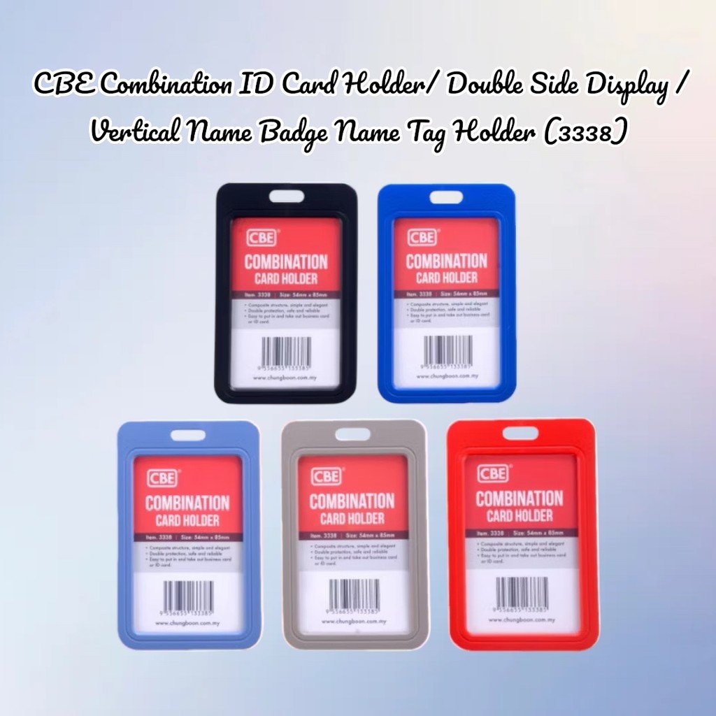CBE Combination ID Card Holder/ Double Side Display / Vertical Name ...
