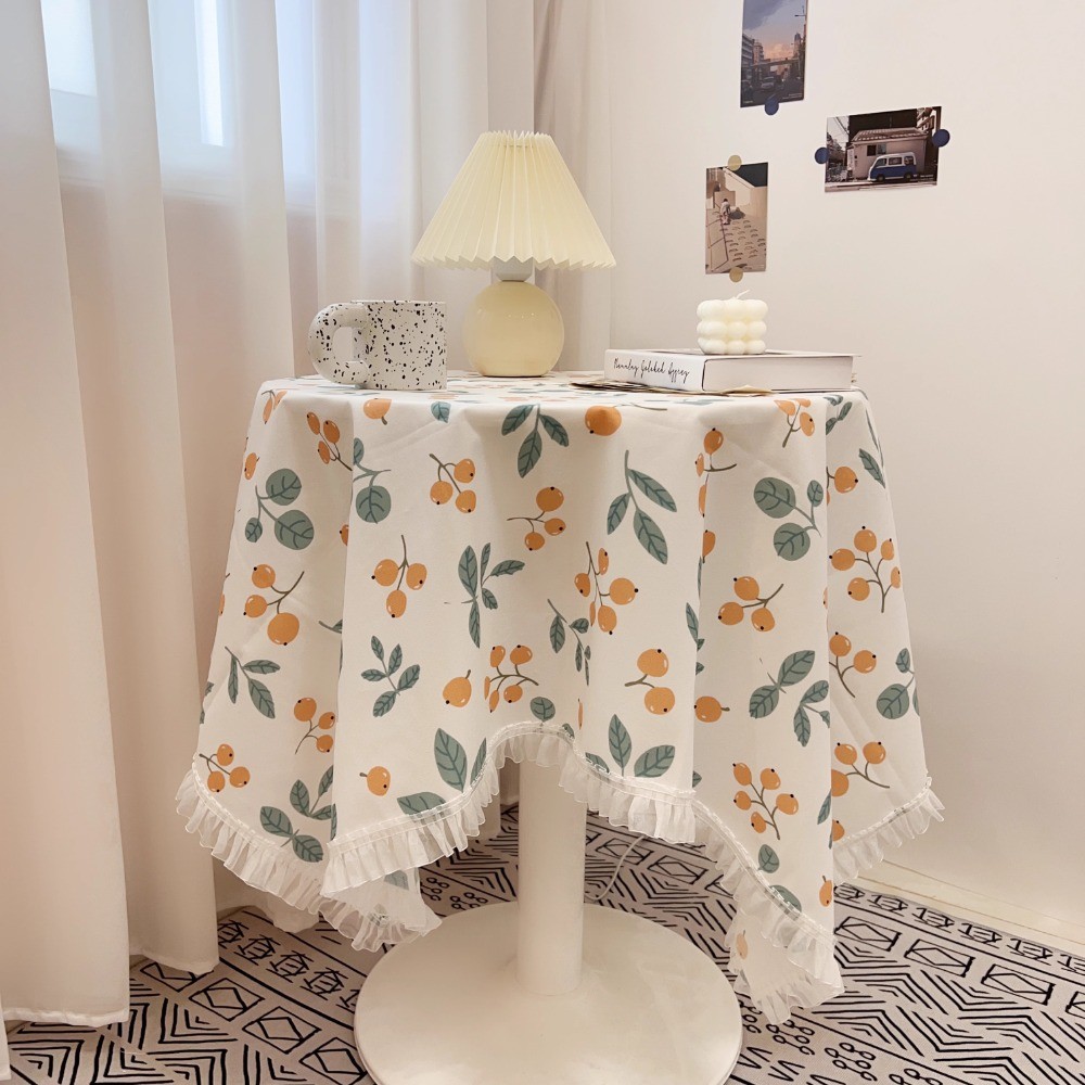 Bohemian Tassel Lace Tablecloth with Floral Print - 40/60/90/100cm Desk ...