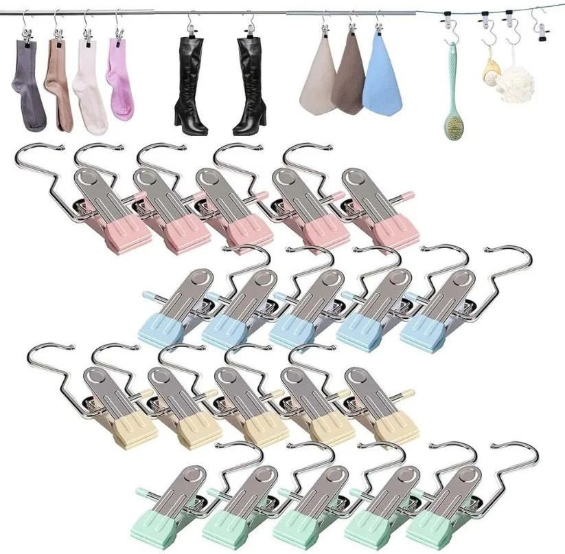[Local Stock] 10Pcs Multifunctional Hanger Clothes Hanging Clips Pants ...