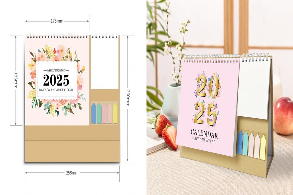 ankaina Stylish Desk Calendar 2025 Spiral Desk Planner 2025 Desk ...