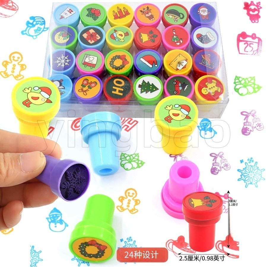 24 / set Cartoon Christmas series from Ink Stamps Toys for Children ...