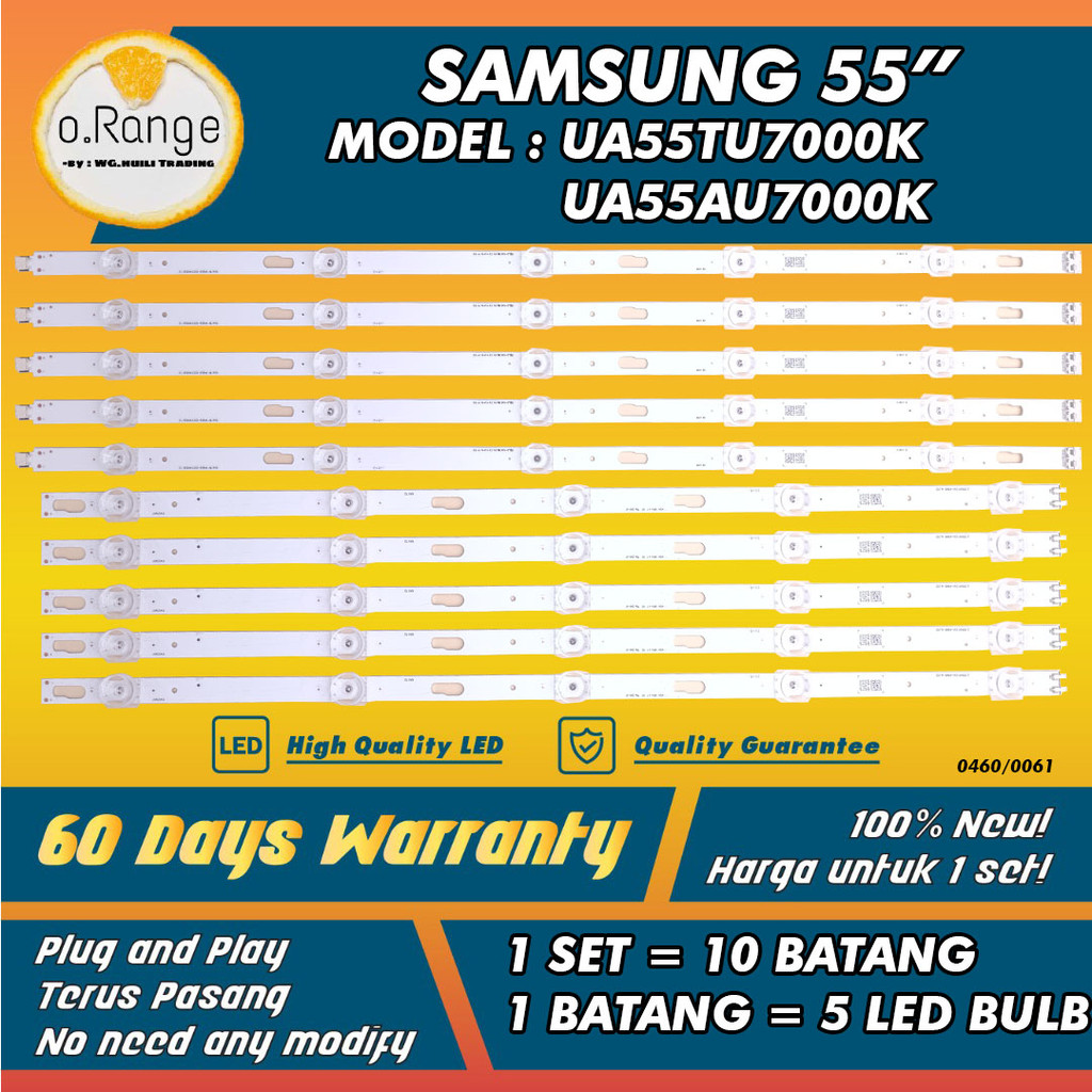 UA55TU7000K / UA55AU7000K SAMSUNG 55” LED TV Backlight (LAMPU TV ...