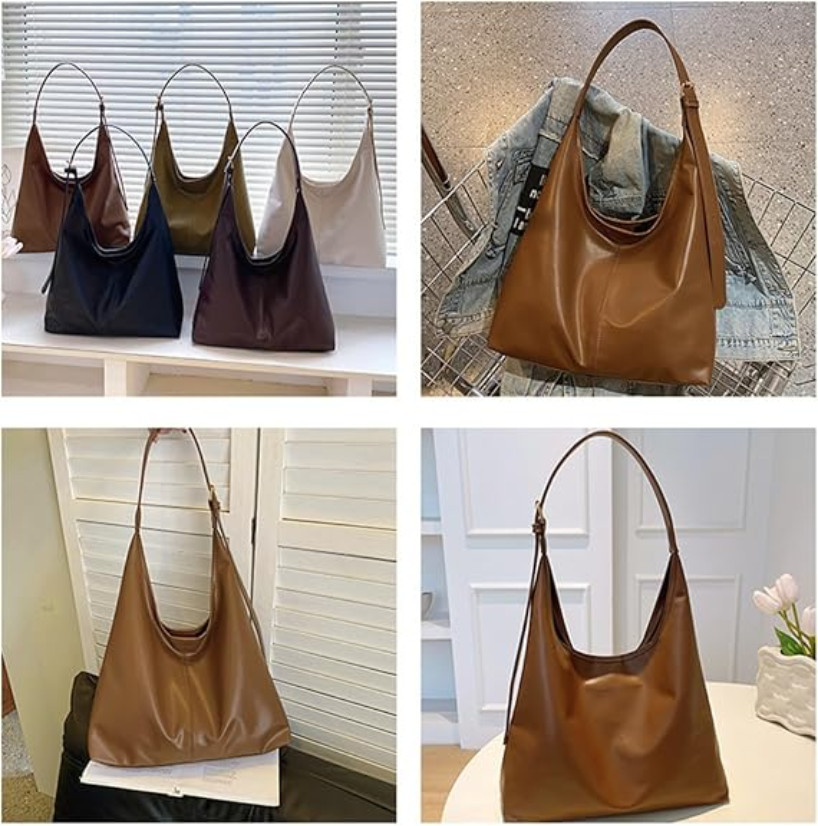 2024 Niche Design Vintage Shoulder Bag Women Fashion PU Leather Handbag Large Capacity Casual ...