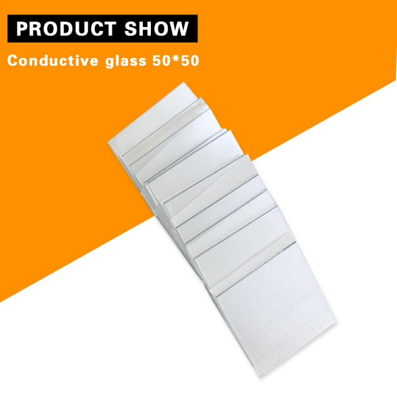 50x50x1.1mm less than 10 ohm/sq 10pcs Lab Transparent Conductive Glass ...