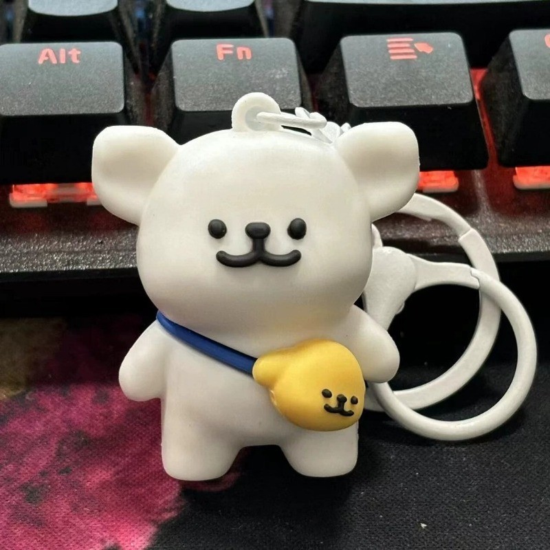 Cartoon Puppy Animal Key Chain Cute Line Dog Doll Keychain Bag Gift ...