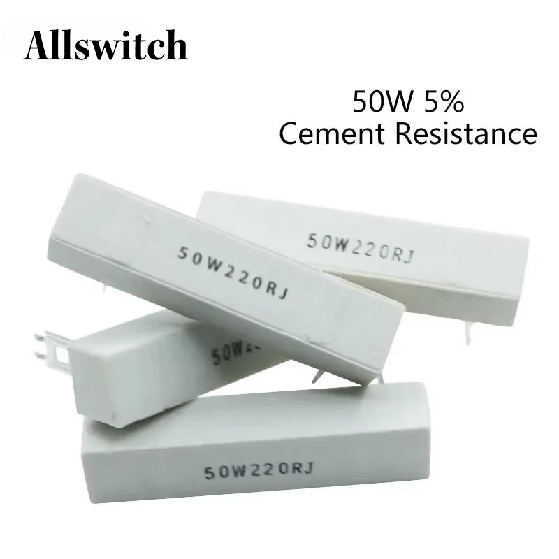50W Ceramic Cement Resistor High Power 0.1ohm-1K 1R/2/3/4/5/6/8/10/12/20/25/100/200 Ohm | Shopee ...