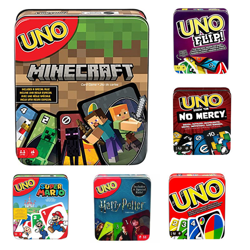 Classic Card Game UNO Metal Box Card Game Family Game Party Game ...