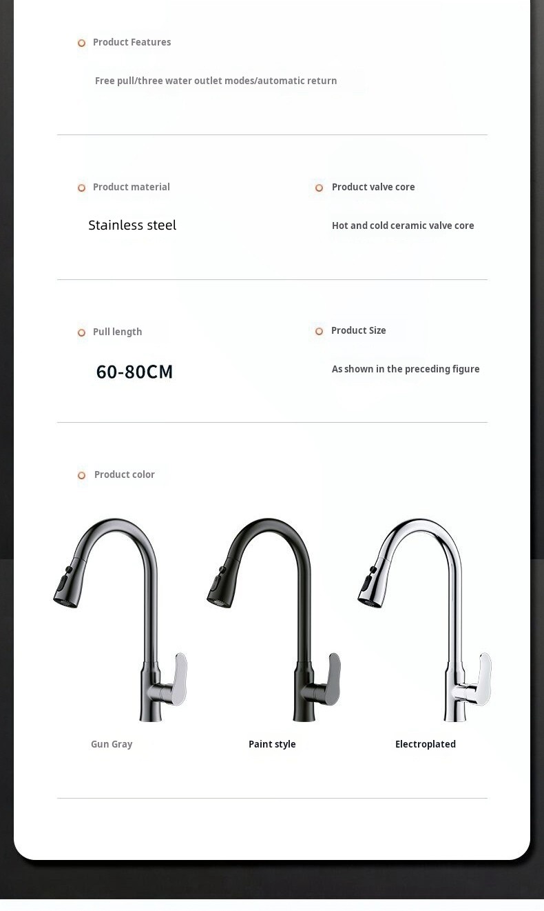 Faucet Kitchen Basin Tap Stainless Steel Mixing Taps Faucet Sink Wate ...