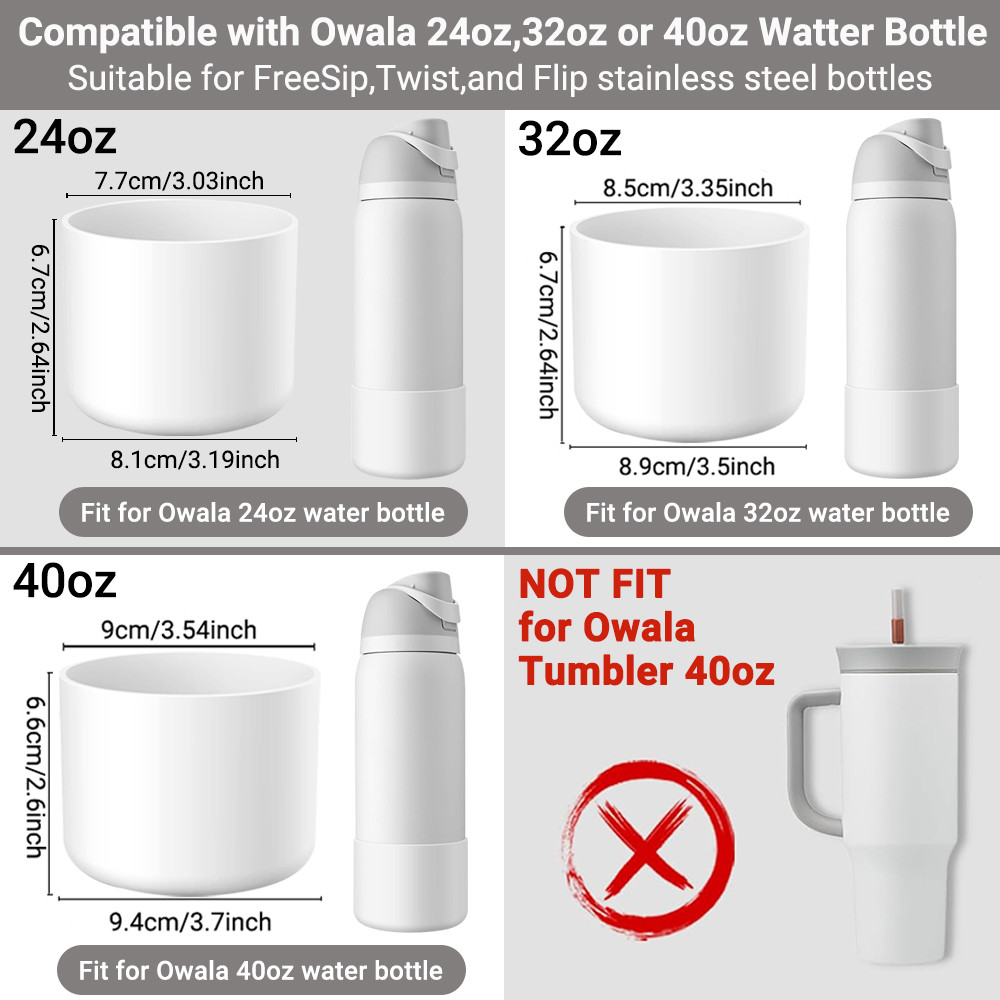 Silicone Boot Set for Owala Water Bottle 24oz, 32&40oz - Includes Anti ...