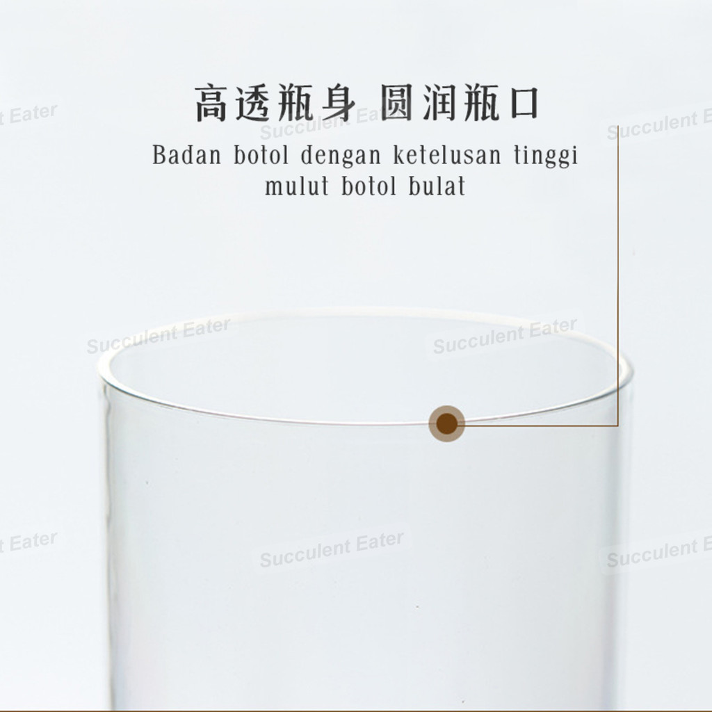 Vase Glass Cylinder Clear Transparent Pasu Bunga Hiasan Kaca Aquarium ...