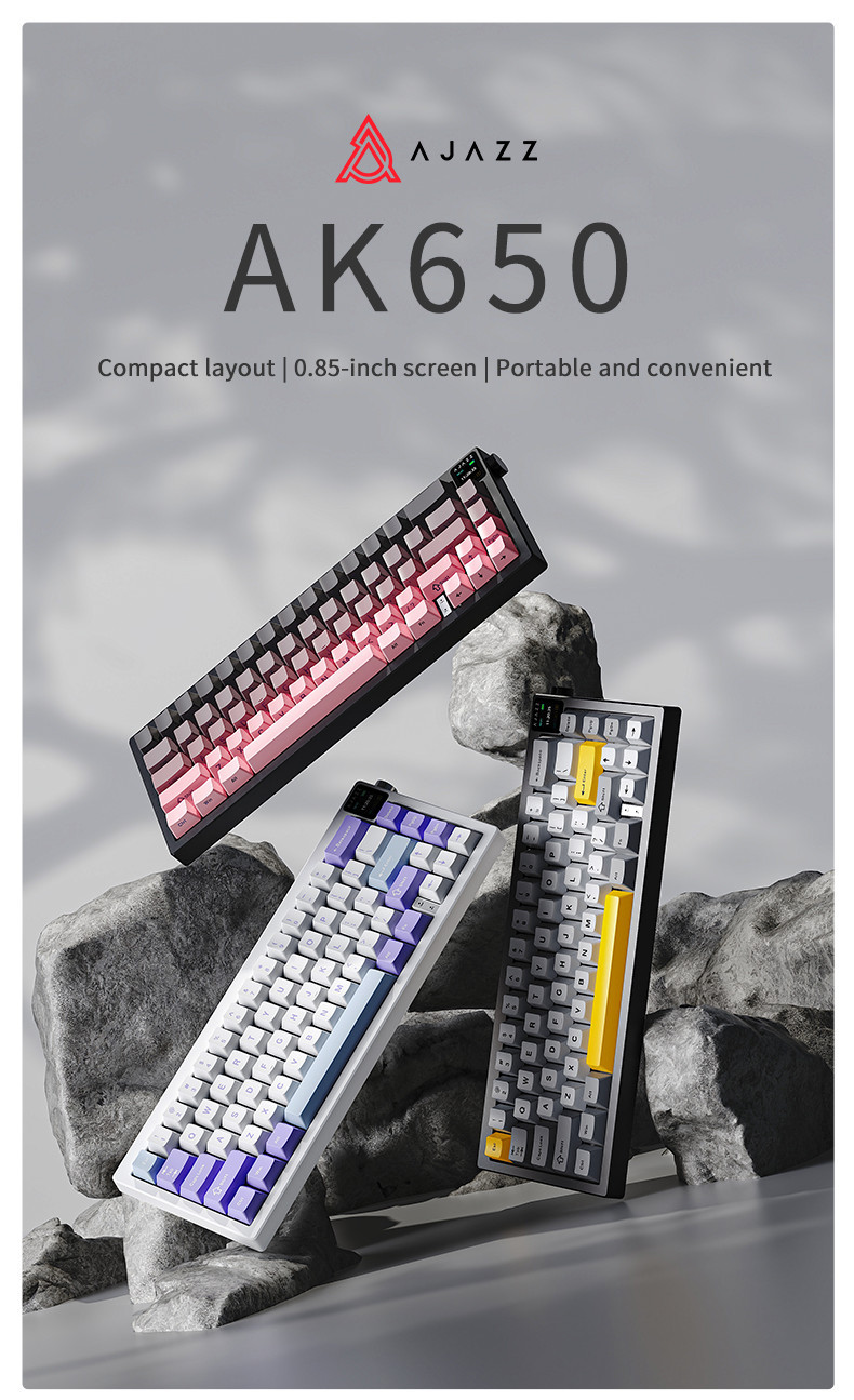 AJAZZ AK650 3mode RGB Wireless Mechanical Keyboard Full-key Hot ...