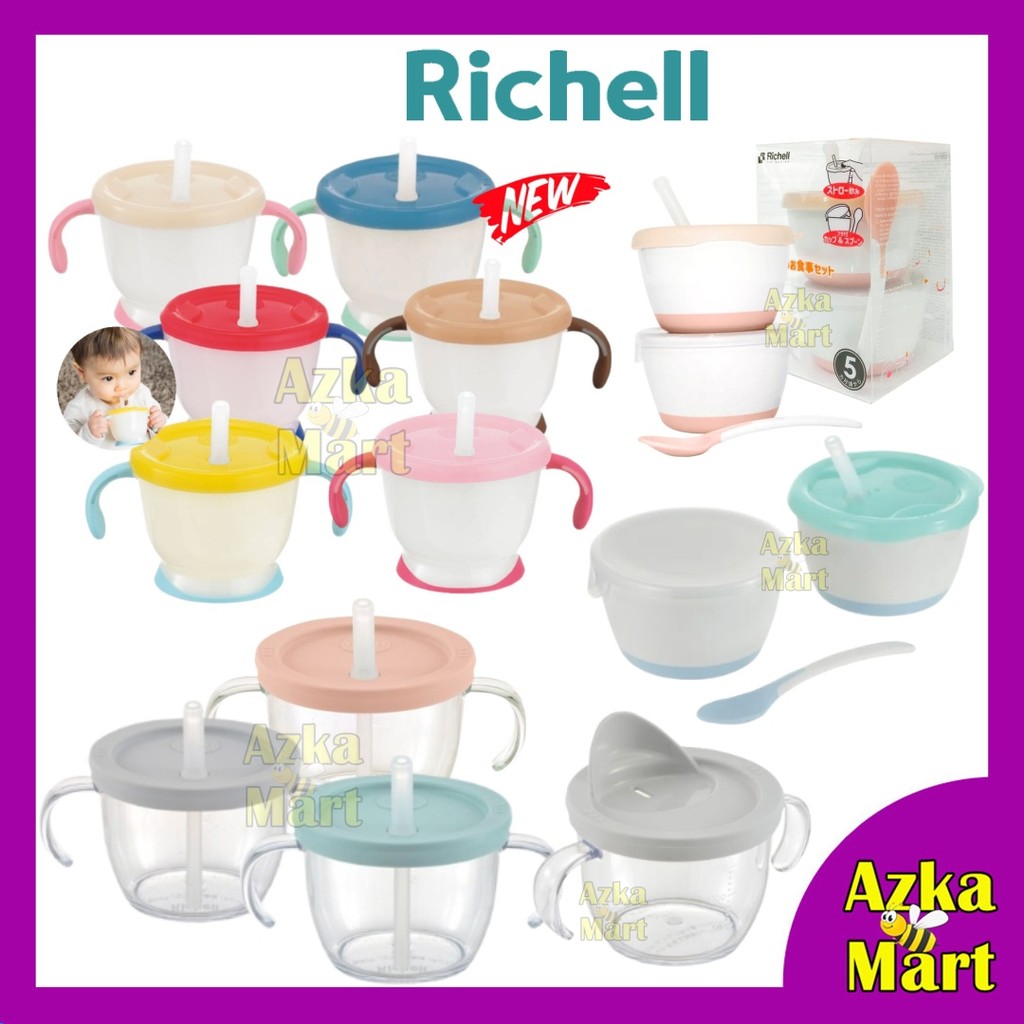 Richell AQ Straw Training Mug 150ML | AQ Meal Weaning Bowl | Axstars ...
