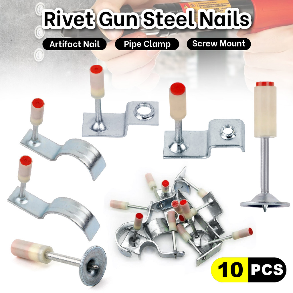 [10pcs] 7.3MM/8.5MM Steel Nail Gun Rivet Tool Nail Puncher Paku Dinding ...