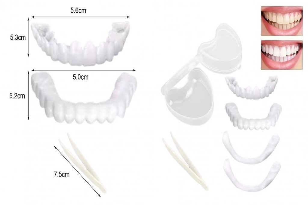 Cosmetic Denture Veneer Smile False Teeth Natural Shade False Teeth Set ...