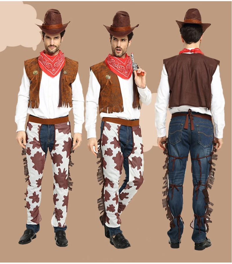 Halloween COS Masquerade Costume Children Cowboy Theme Dress Up Western ...