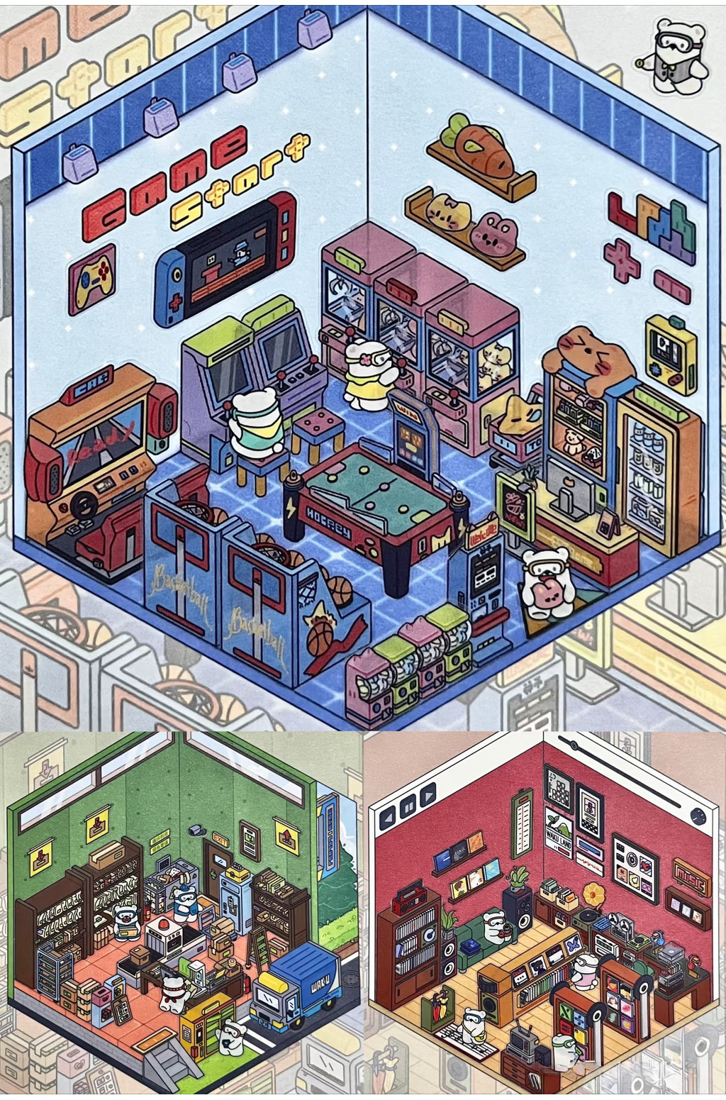 Idako 3D Sticker Miniature [Video Game City Series] Landscaping Sticker ...