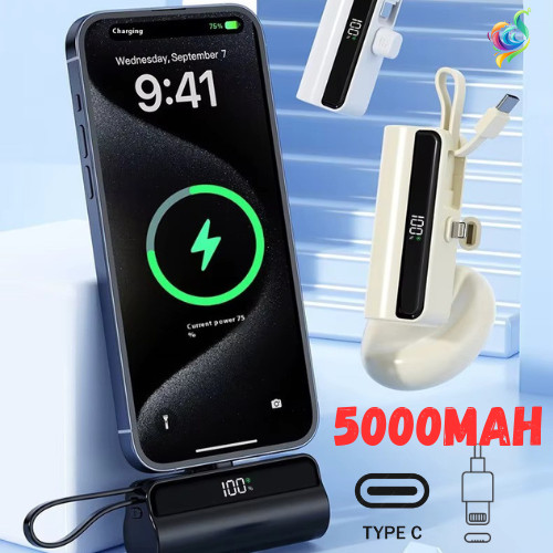 Wireless Fast Charging Mini Power Banks 5000mAh Portable Mini Emergency ...