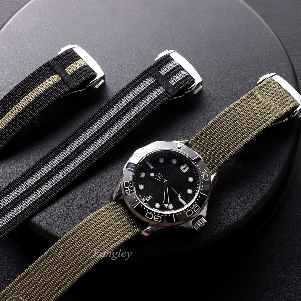 20mm Premium NATO Canvas Watch Strap for OMEGA Seamaster De Ville Tank ...