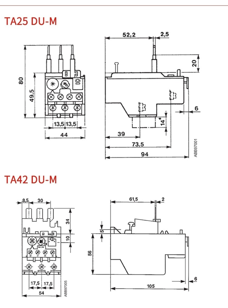 Abb Heat Overload Relay, Heat Protection Relay TA25DU TA42DU TA75DU ...
