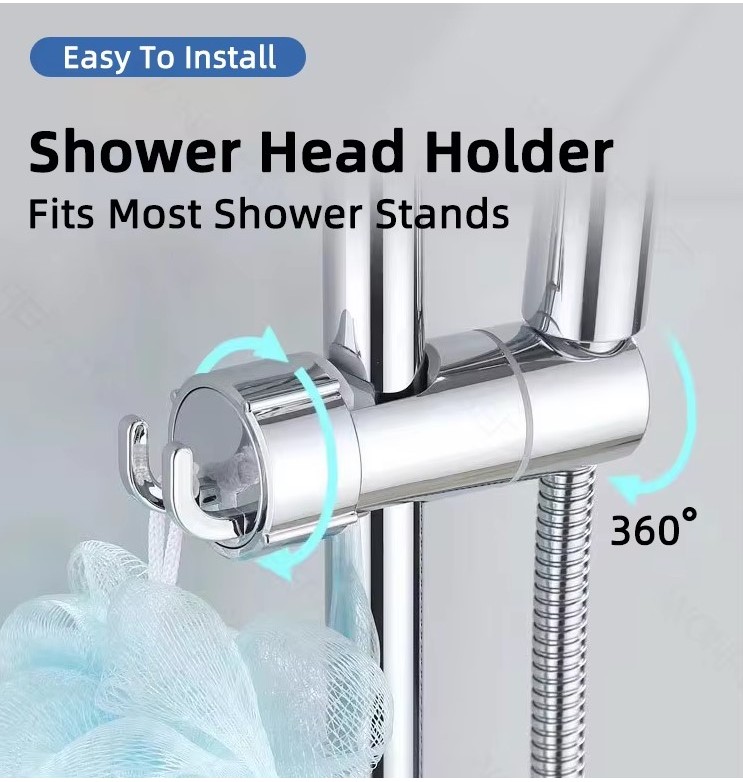 Sliding Bar Shower Head Holder Adjustable Shower Head Holder With Hook ...