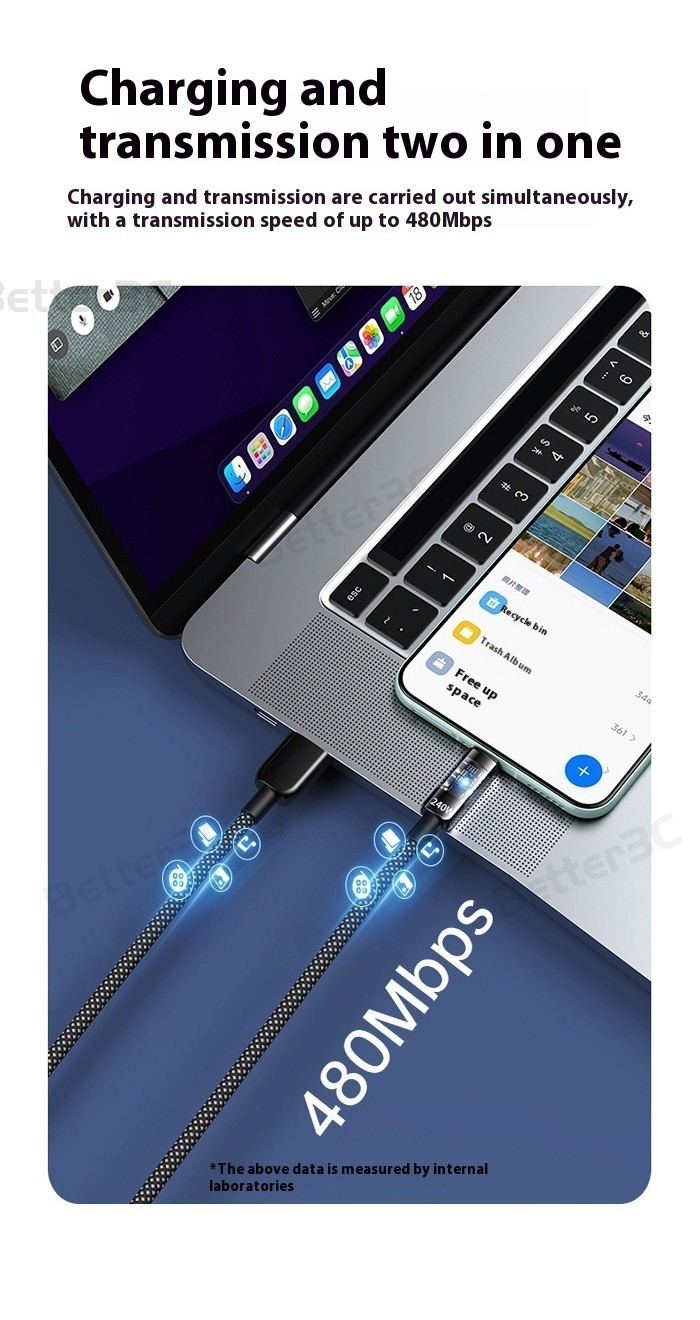 240W type c charger fast charging USB data cable Intelligent power-off ...