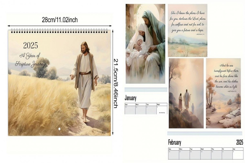 Home Decor Jesus Calendar Wall Calendar with Spacious Date Recording ...