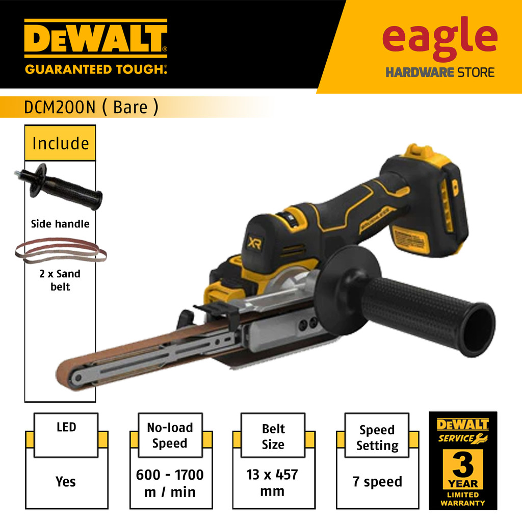 Dewalt DCM200N-KR 18/20V Brushless Cordless Belt Sander ( Bare Unit ...