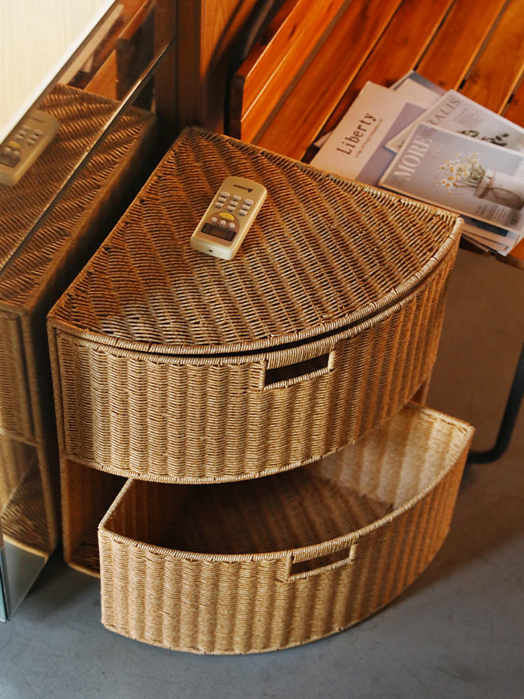 Fan-shaped Storage Rack Living Room Corner Storage Cabinet Imitation ...