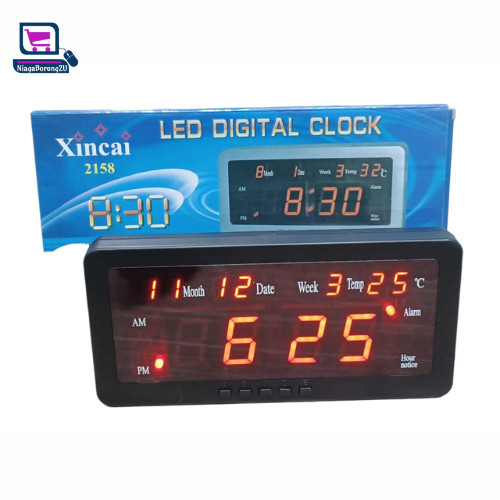 CX-2158 LED Digital Clock Large Display With Temperature Alarm Calendar Date | Shopee Malaysia