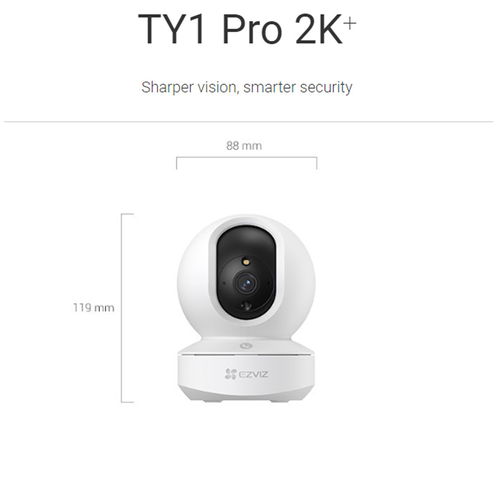 Ezviz TY1 Pro 4MP 2K 1440P Two Way Talk Motion Detection Smart Tracking ...