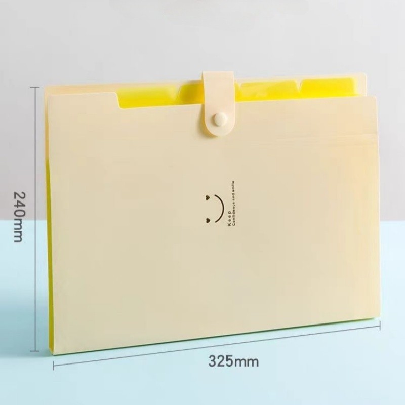 A a4 Multi-Layer Organ Bag Folder Cute Smile File Storage Bag New ...