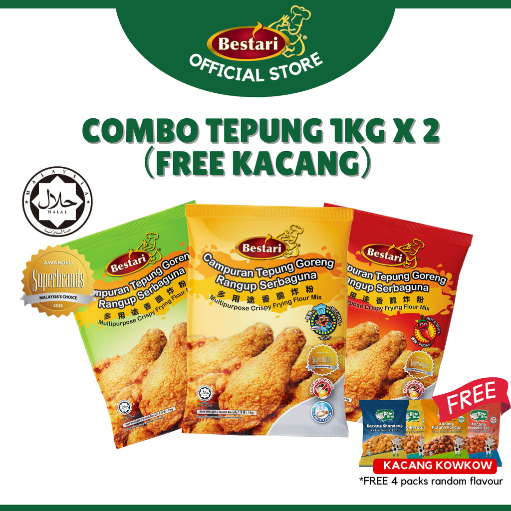 [TEPUNG COMBO]BESTARI Crispy Fried Chicken Coating Mix 1kg | Shopee ...