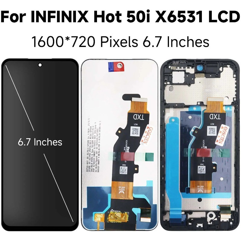100% Test for Infinix Hot 50i X6531 X6531B LCD Display Touch Screen ...