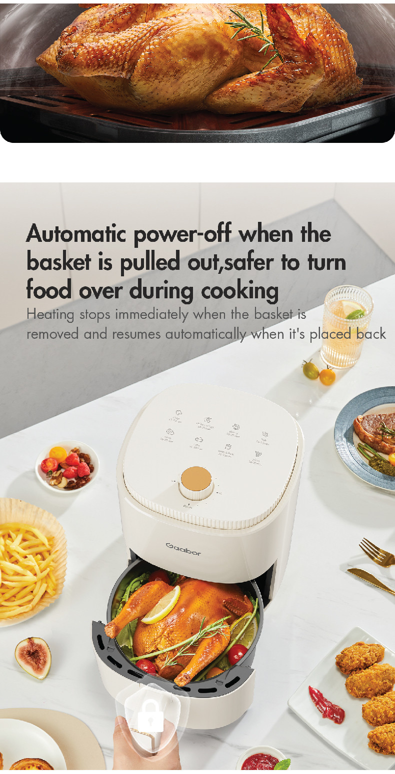 Gaabor Air Fryer 3.5L Large Capacity Oven 8 Menu Function Non-Stick ...