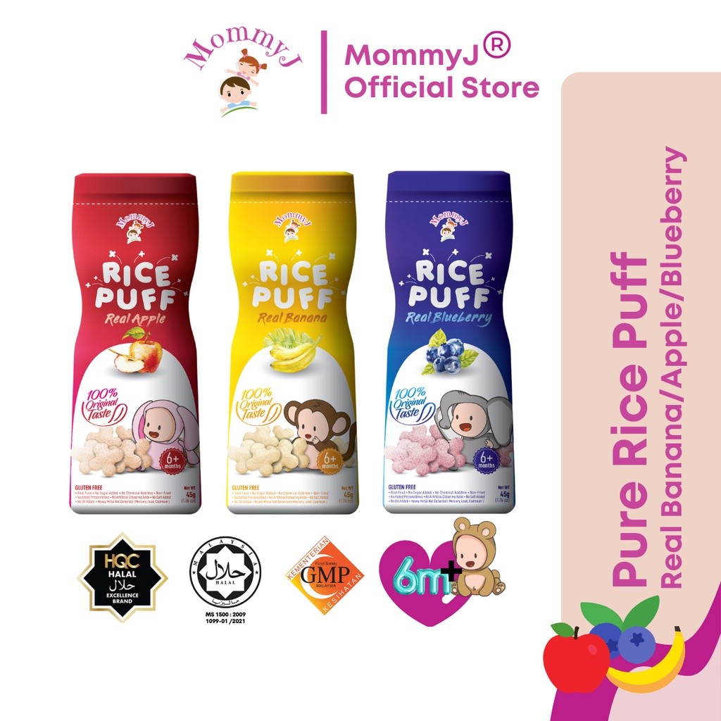 MommyJ Baby Pure Rice Puff 6m+ (45g) | Shopee Malaysia