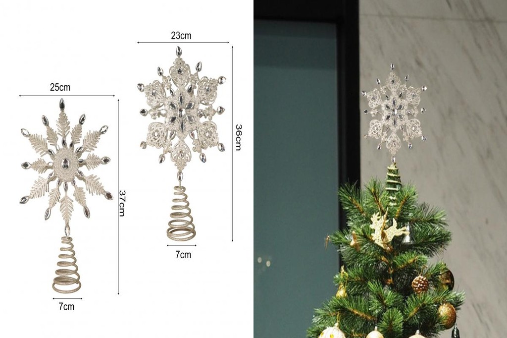 Beautiful Snowflake Accent Glittering Tree Topper Vintage Snowflake ...