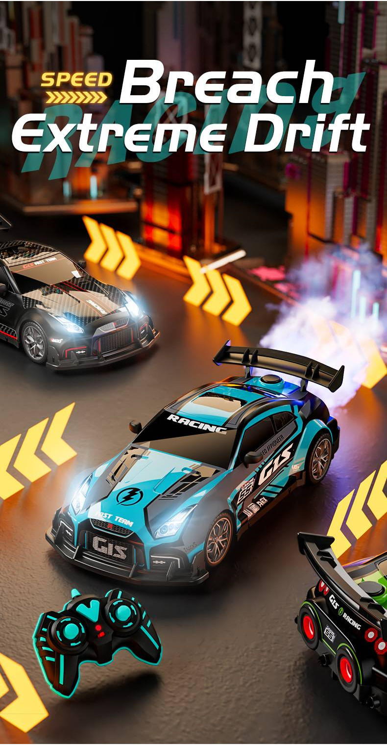 1/16 4WD RC Spray Drift Racing GT Car Remote Control Sport Car High ...