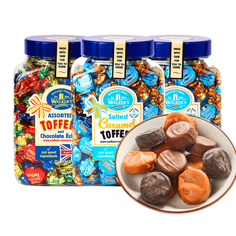 ZEJUN Assorted Toffee Sea Salt Caramel Chocolate Sandwich Candy Snacks ...